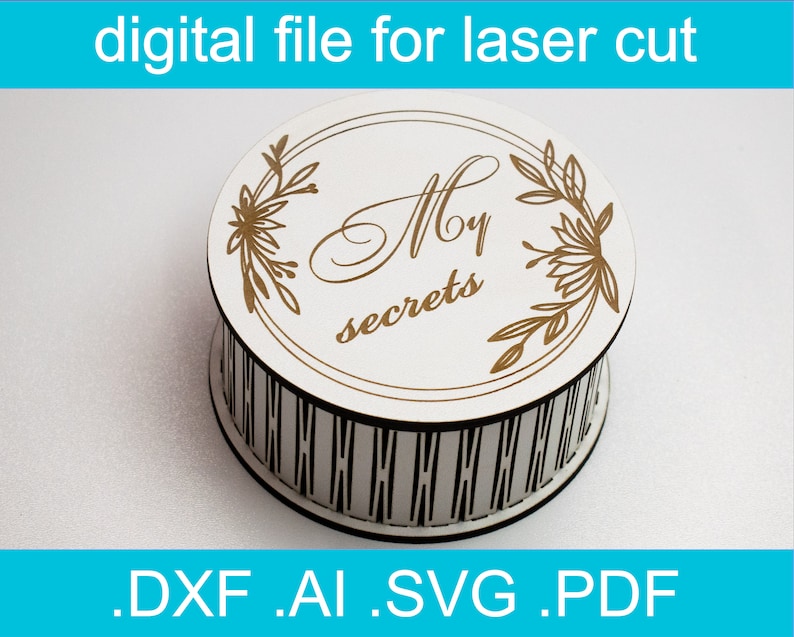 Laser Cut Files Round Box SVG Glowforge Files - Etsy
