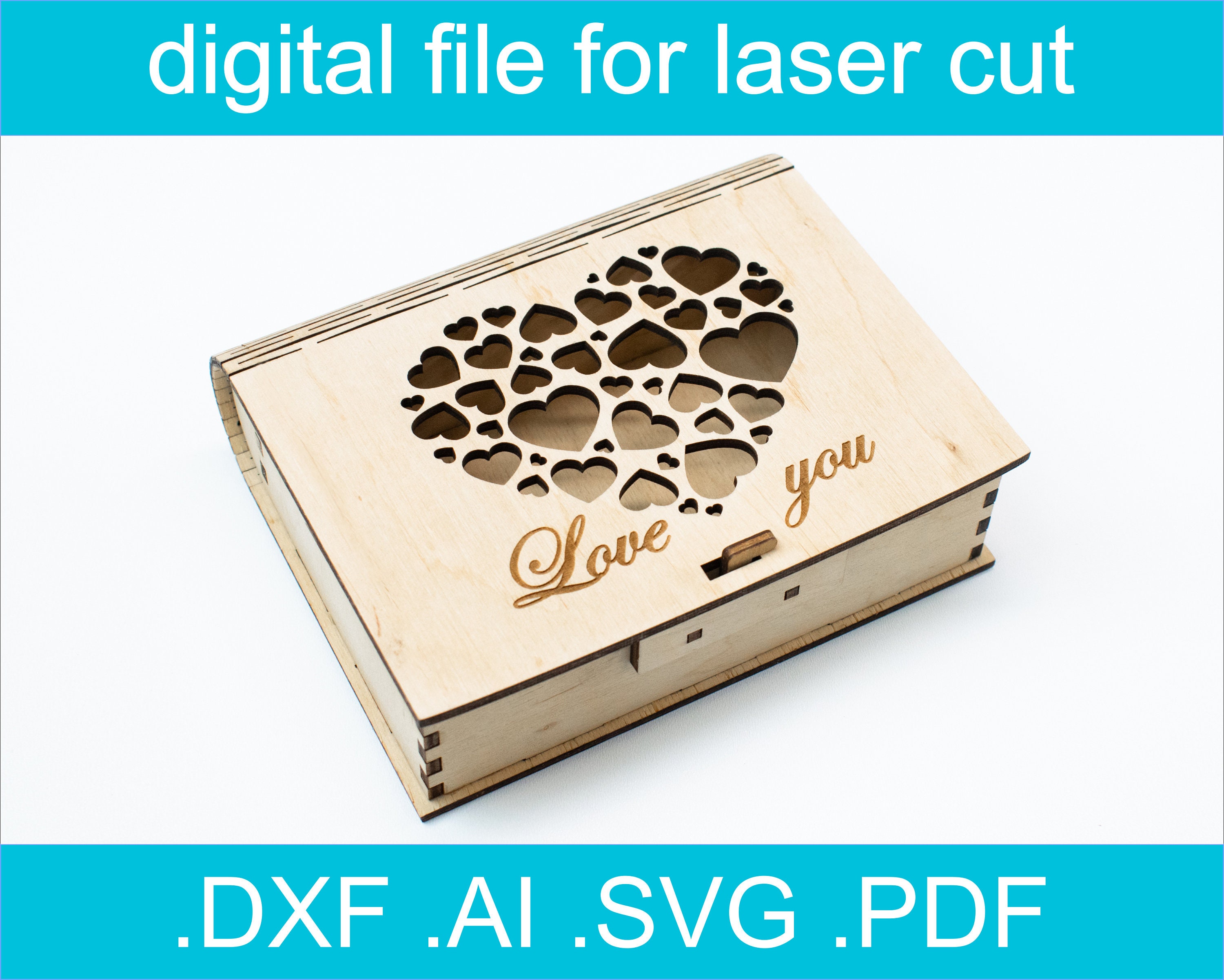 Laser Cut Files Box SVG Bundle 4 Designs Laser Cut Vector for - Etsy
