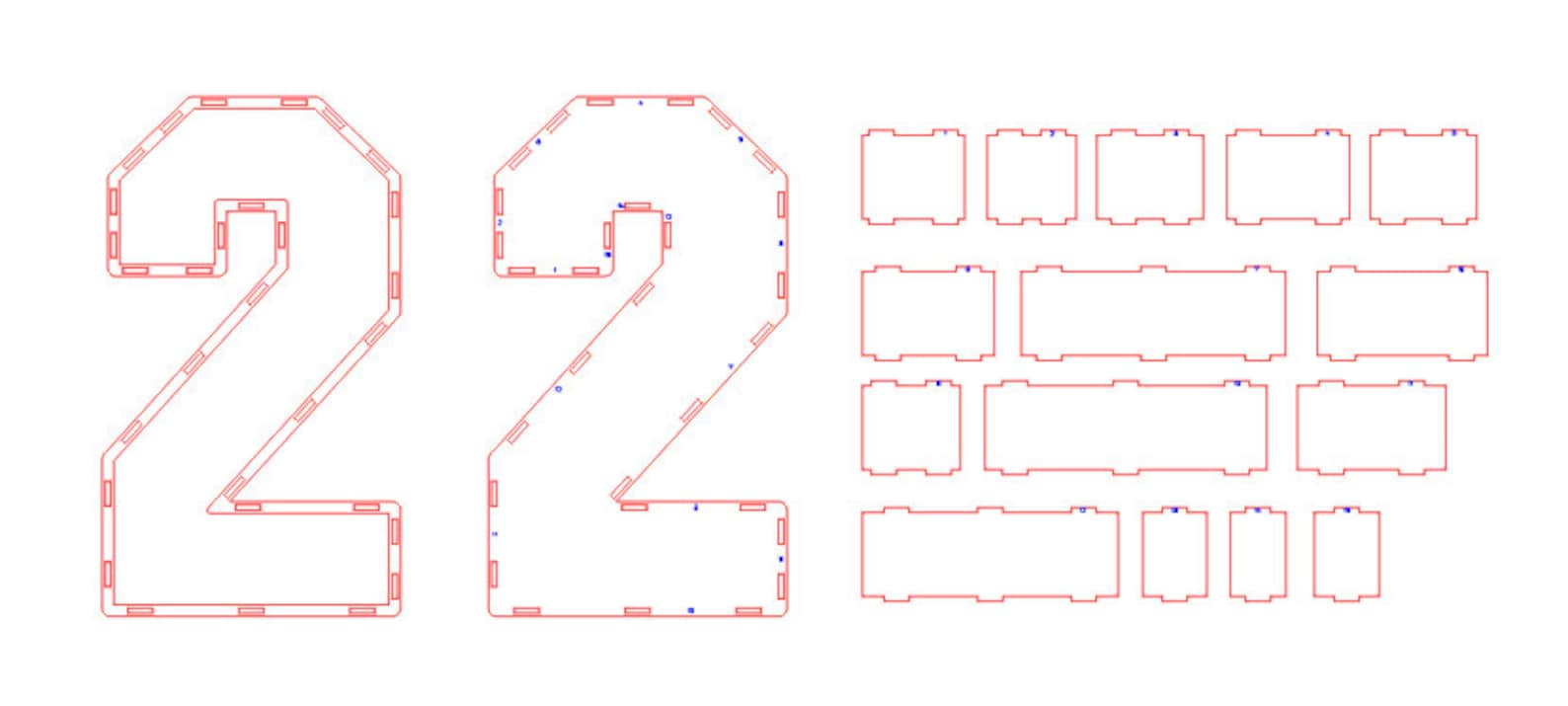 3D Number 2 SVG • Laser Cut File • Gift Box SVG • Glowforge • Xtool D1 ...