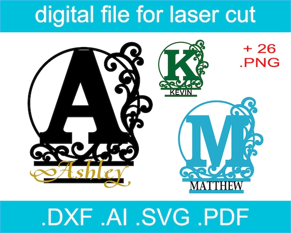 Monogram SVG Bundle Svg Alphabet Sign Cut File Lasercut - Etsy
