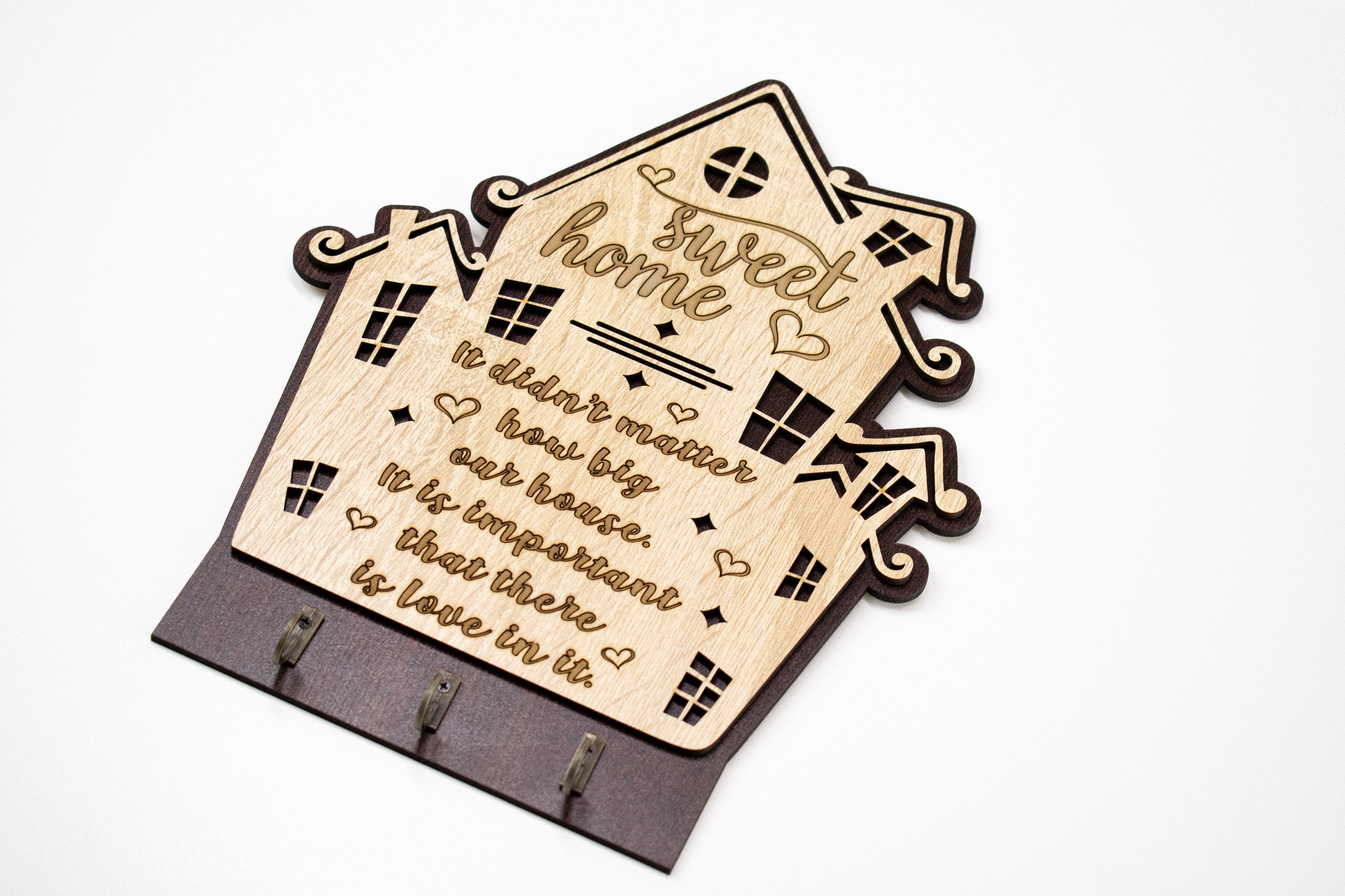 Laser Cut Files SVG Key Holder Sweet Home Laser Cut Project - Etsy