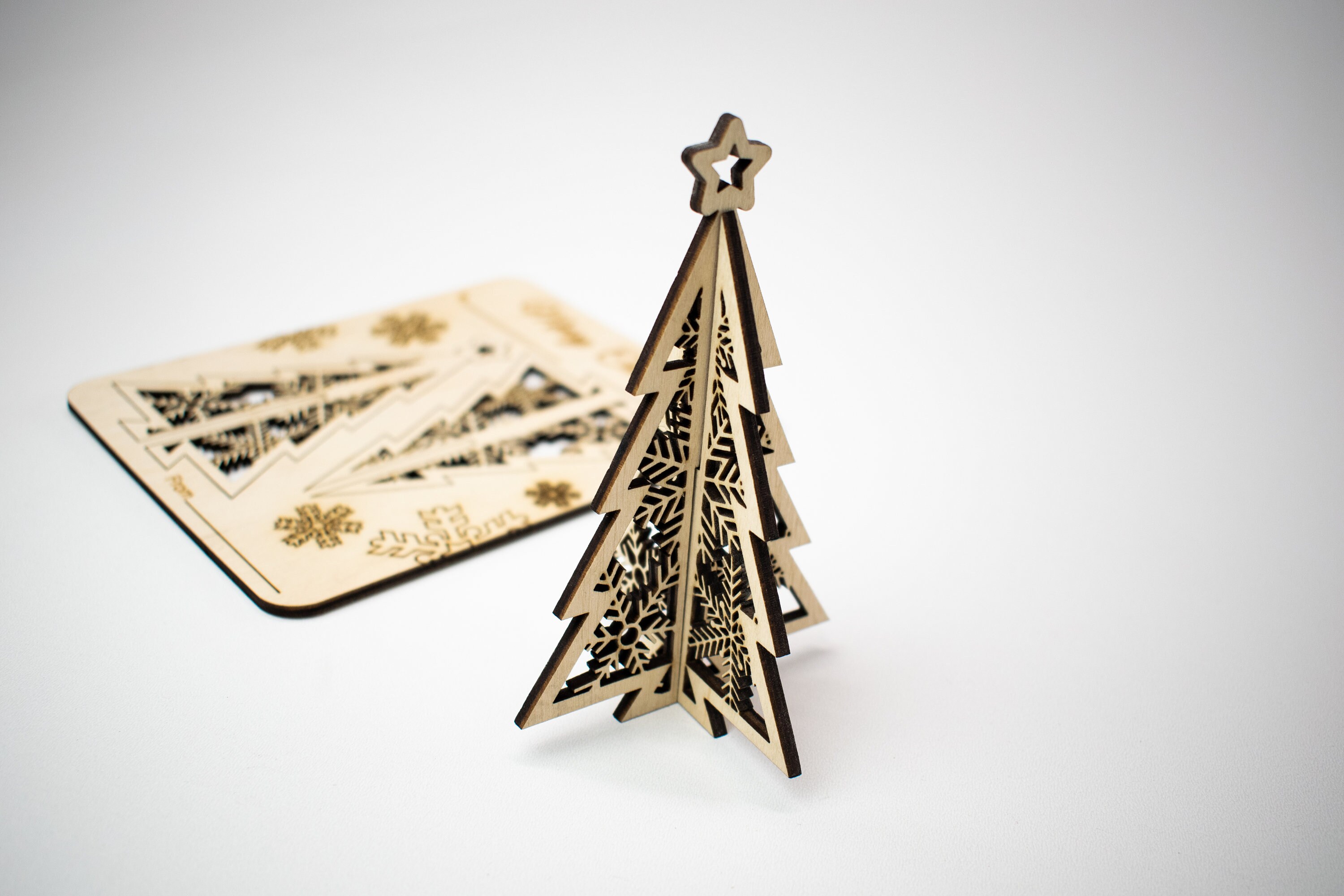 3D Puzzle Christmas Tree Card SVG • Laser Cut File • Glowforge • Xtool ...