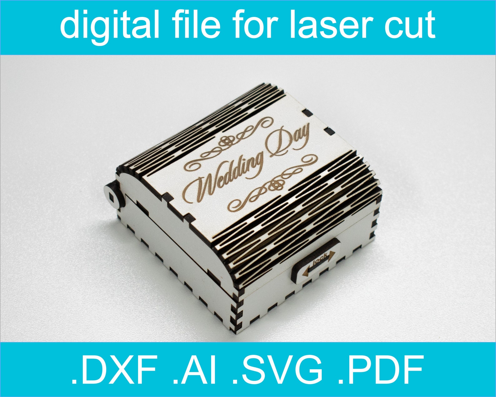 Laser Cut File Box SVG Lasercut Vector for Glowforge Box for - Etsy