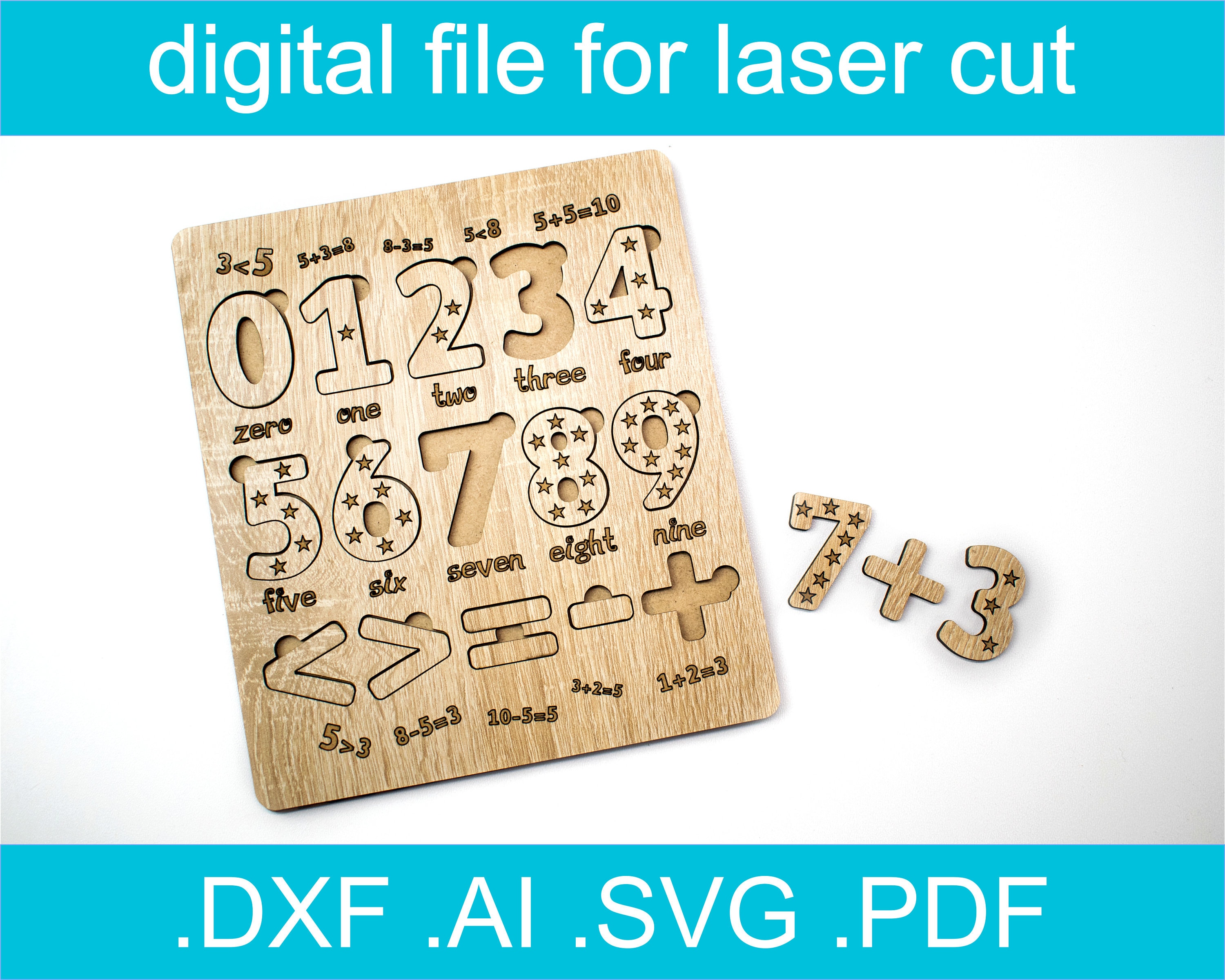 Laser Cut Files Numbers Sorter Svg Glowforge Project Cnc Etsy Australia