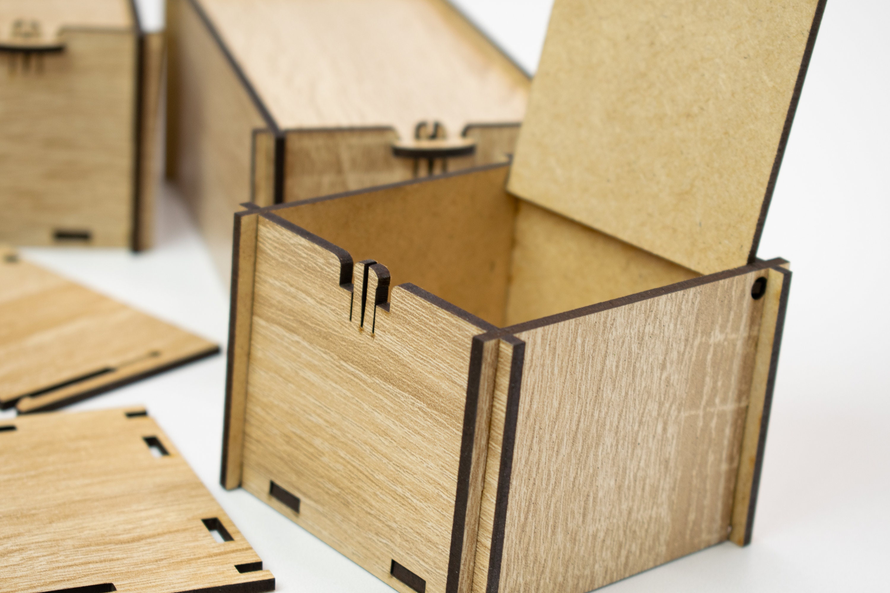 Wooden Boxes for Assembly Without Glue Laser Cut SVG Xtool D1 - Etsy UK