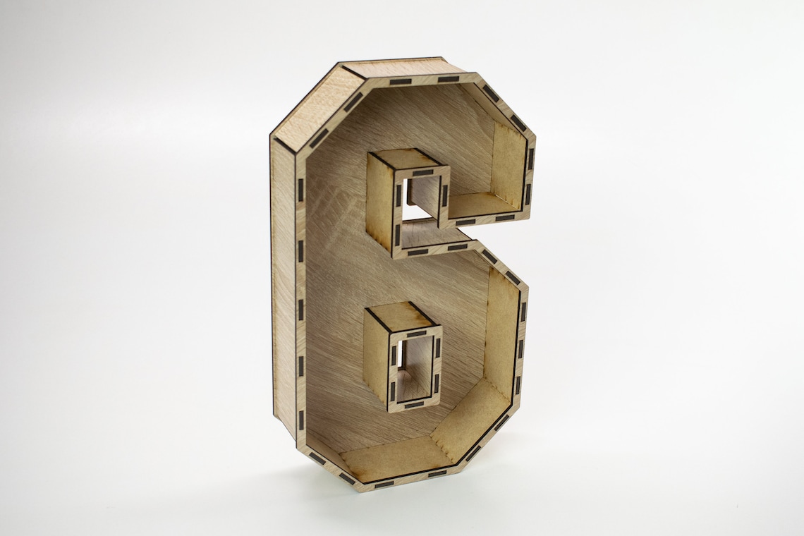 3D Number 6 SVG Laser Cut File Gift Box SVG Glowforge - Etsy