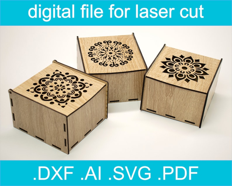 Laser Cut Slotted Box Bundle 4 Designs Laser Cut Gift Box - Etsy
