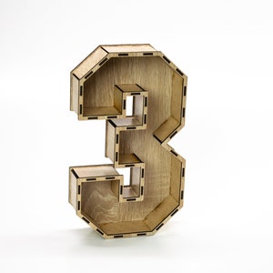 3D Number 3 SVG • Laser Cut File • Gift Box SVG • Glowforge • Xtool D1 ...