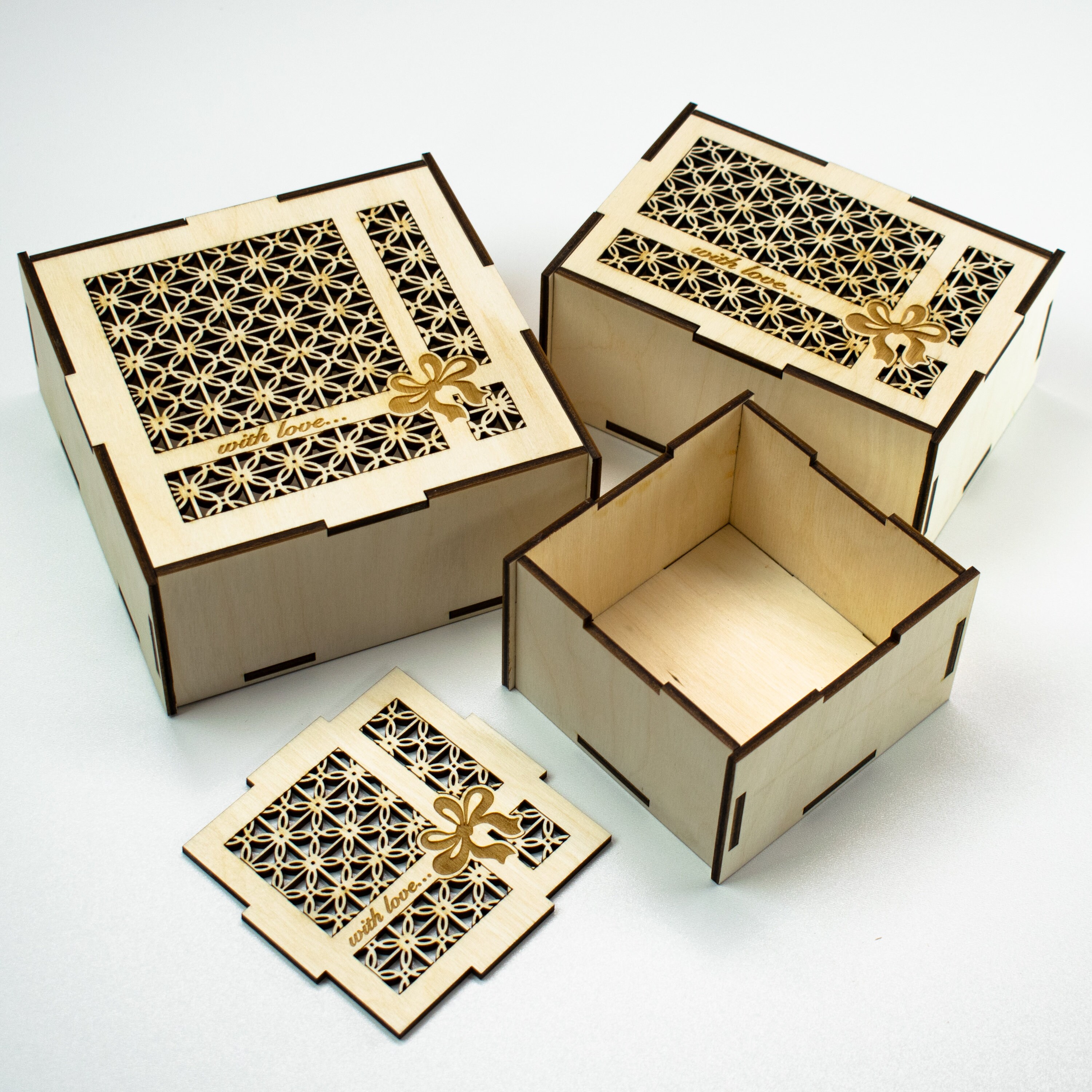 Laser Cut Files Box SVG Bundle 3 Sizes Laser Cut Vector for - Etsy