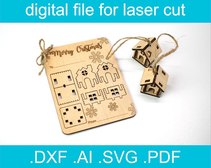 Christmas Card Laser Cut Files, Christmas Tree Gift, Christmas Souvenir ...