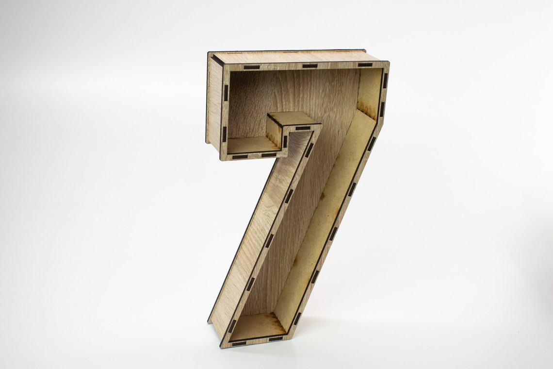 3D Number 7 SVG Laser Cut File Gift Box SVG Glowforge - Etsy