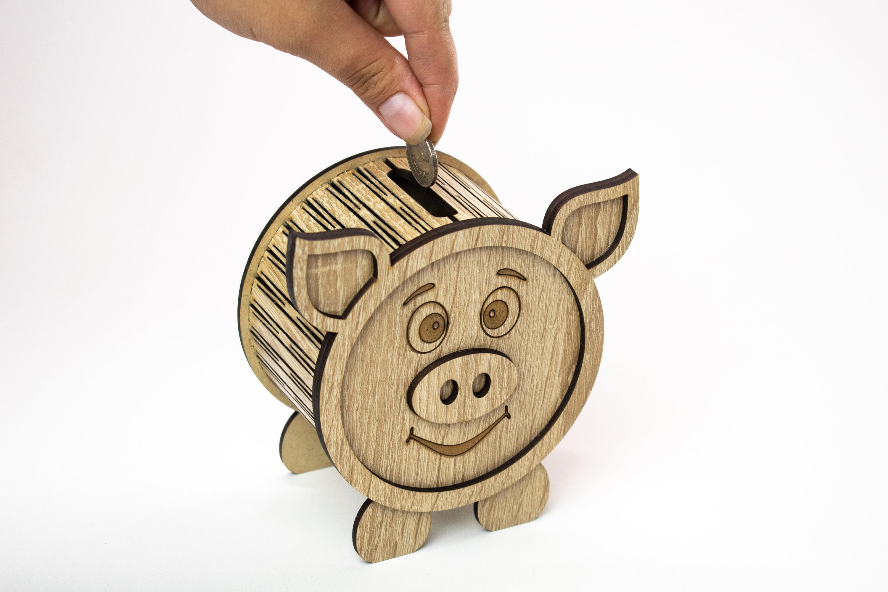 Laser Cut Files Piggy Bank SVG Glowforge Files Coin Bank - Etsy UK