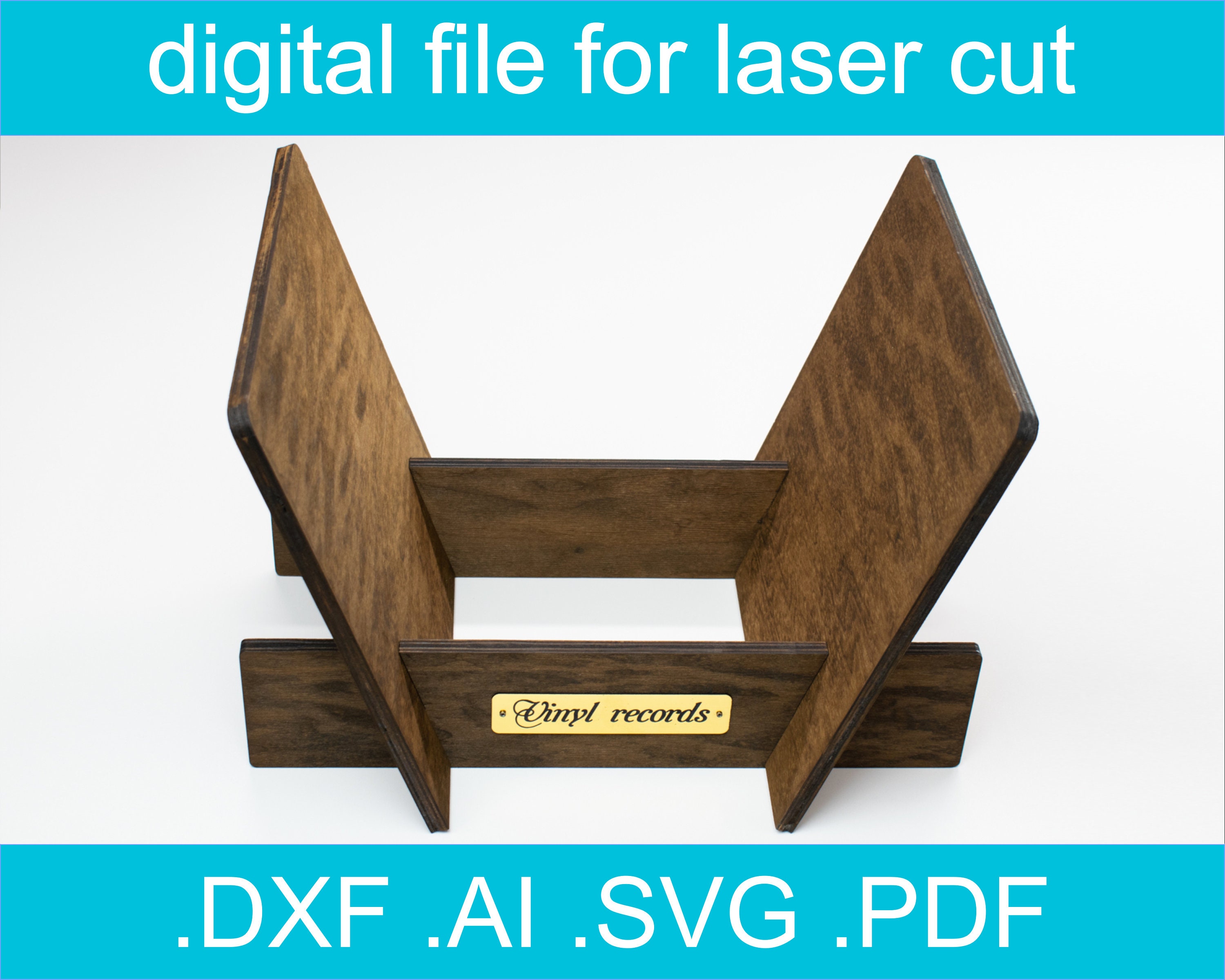 Digital Vinyl record storage box laser cut file,Record storage crate ...