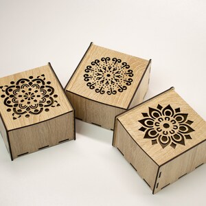Laser Cut Slotted Box Bundle 4 Designs, Laser Cut Gift Box, Glowforge ...