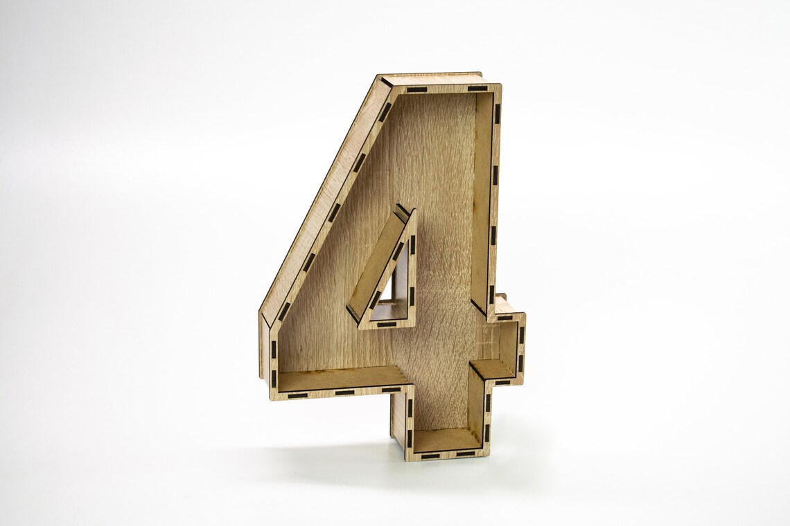 3D Number 4 SVG Laser Cut File Gift Box SVG Glowforge - Etsy UK