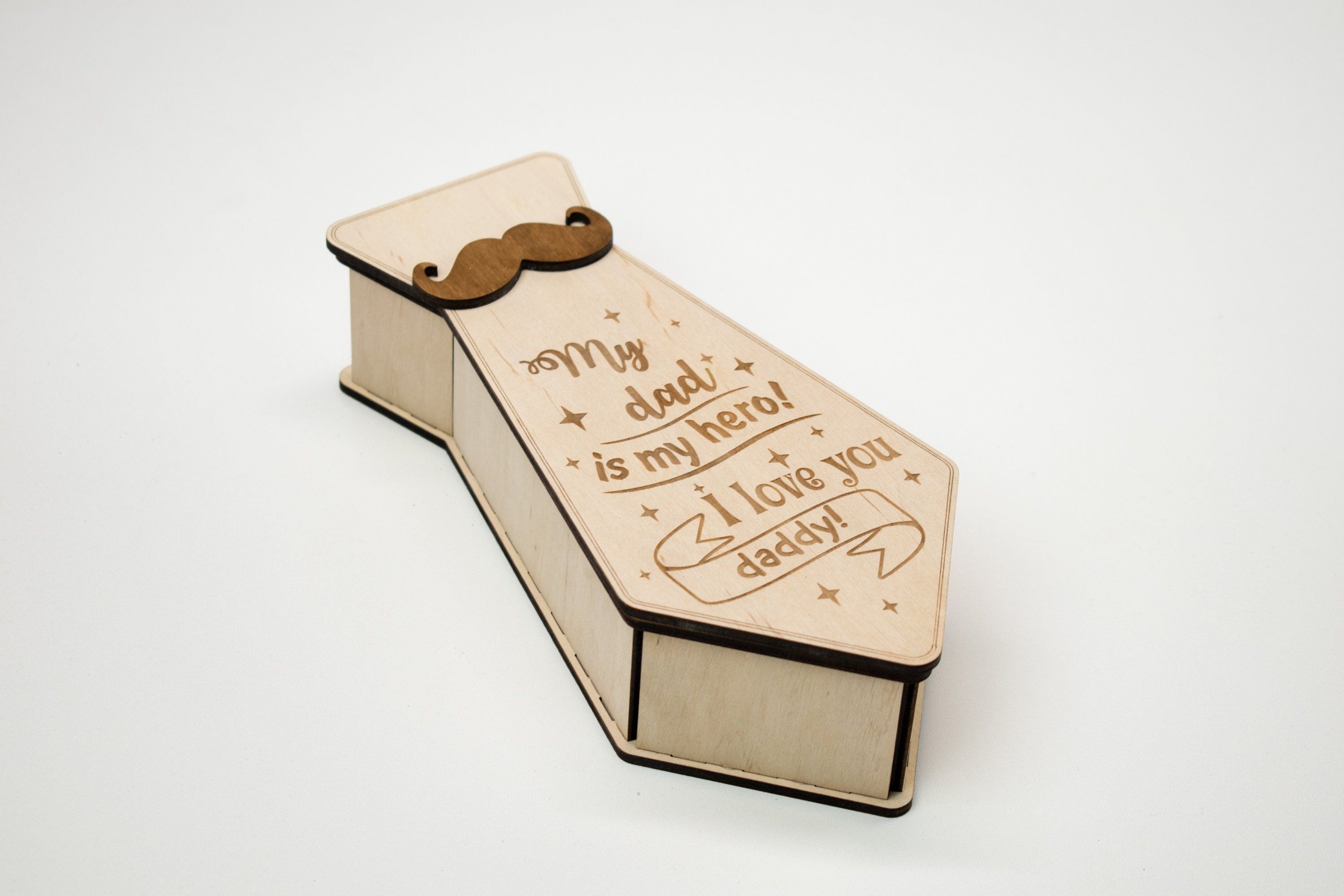 Fathers Day Gift Box Laser Cut File SVG Wood Tie Box SVG - Etsy