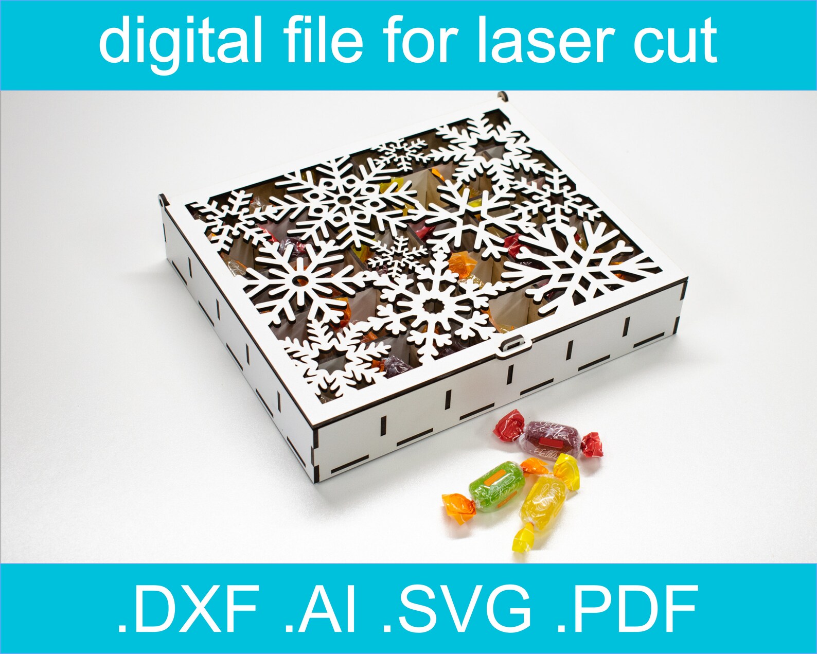 Laser Cut Files Christmas Box SVG Laser Cut Vector for - Etsy