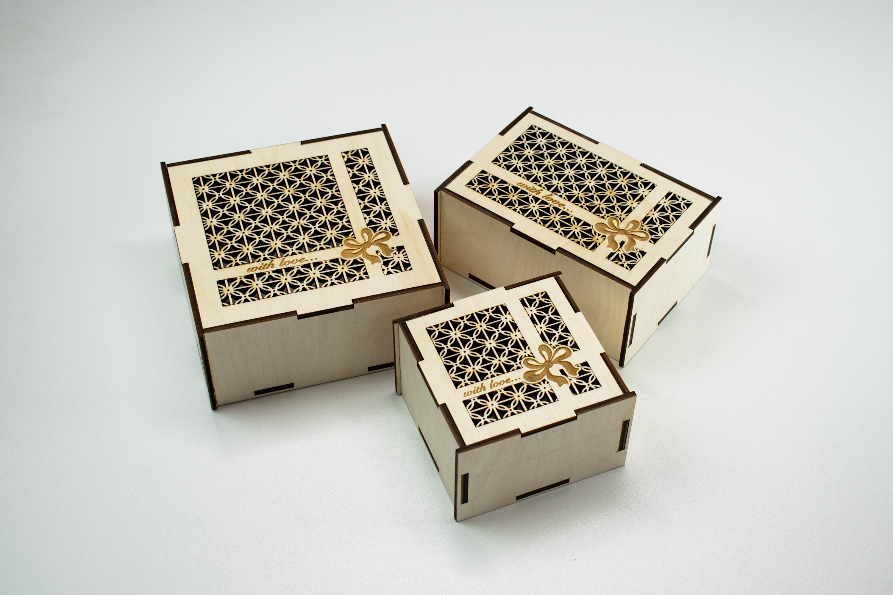 Laser Cut Files Box SVG Bundle 3 Sizes Laser Cut Vector for - Etsy