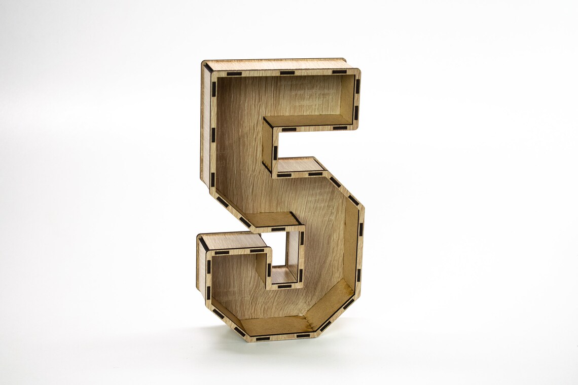 3D Number 5 SVG Laser Cut File Gift Box SVG Glowforge - Etsy Australia
