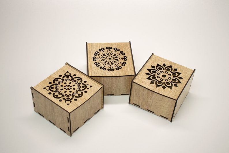 Laser Cut Slotted Box Bundle 4 Designs Laser Cut Gift Box - Etsy