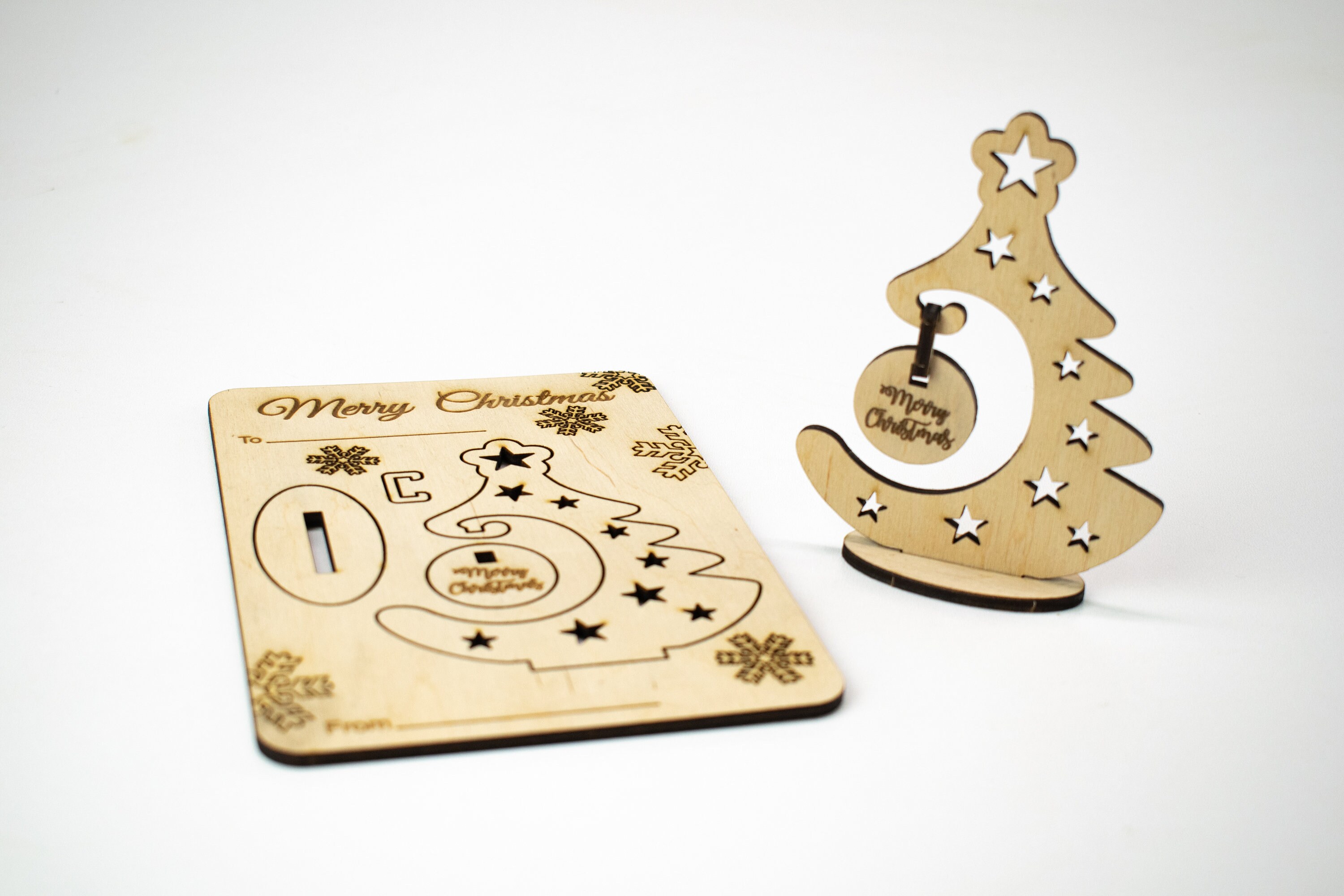 3D Puzzle Christmas Tree Card SVG Laser Cut File Glowforge - Etsy