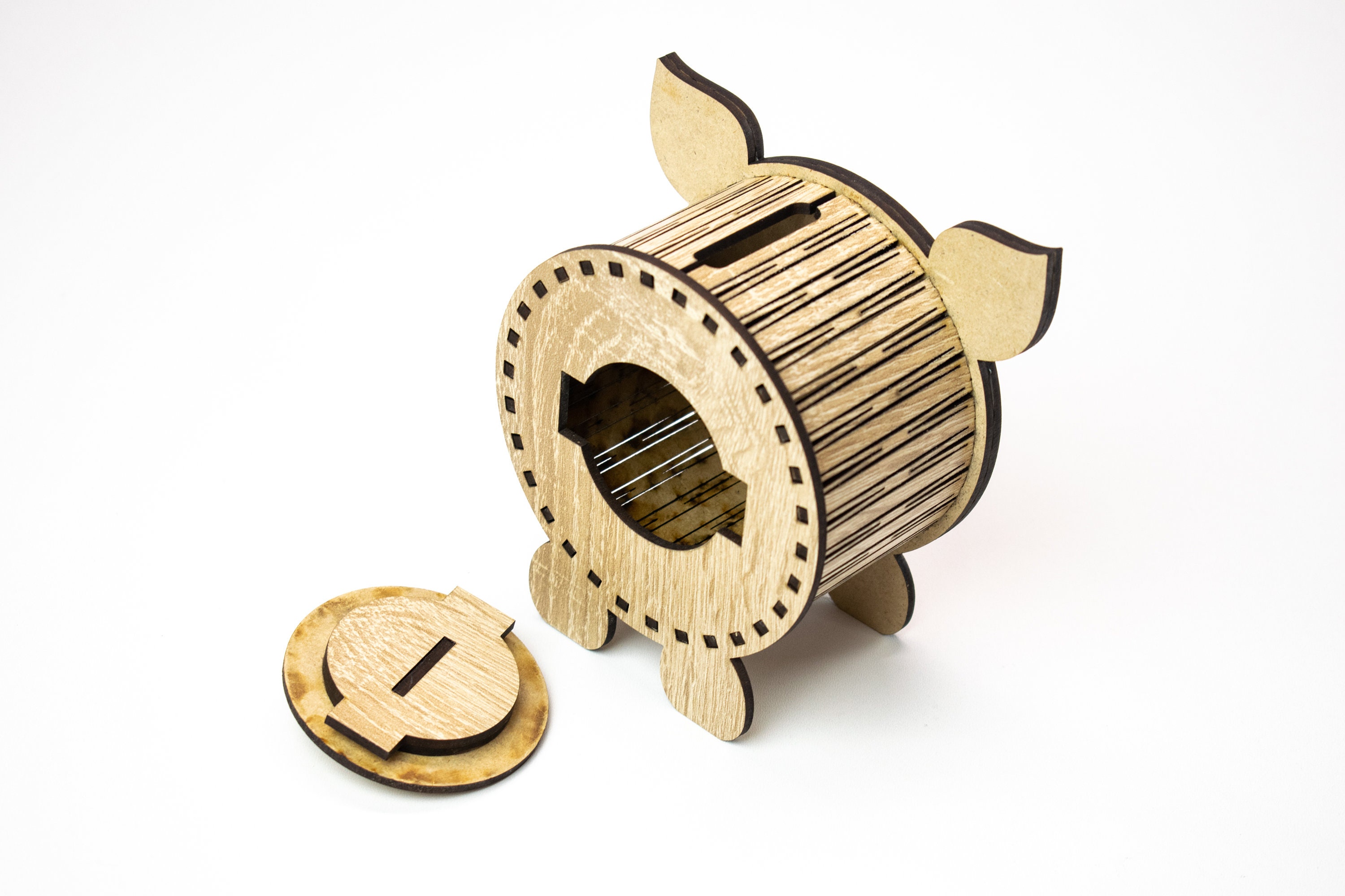 Laser Cut Files Piggy Bank SVG Glowforge Files Coin Bank - Etsy UK