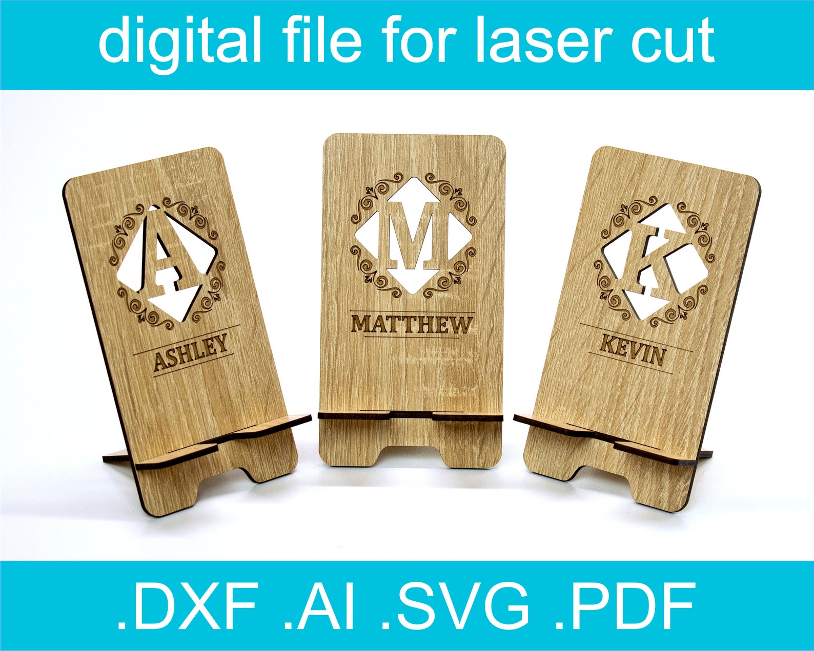 Phone Stand Holder Laser Cut File SVG | Glowforge Files | Lightburn ...