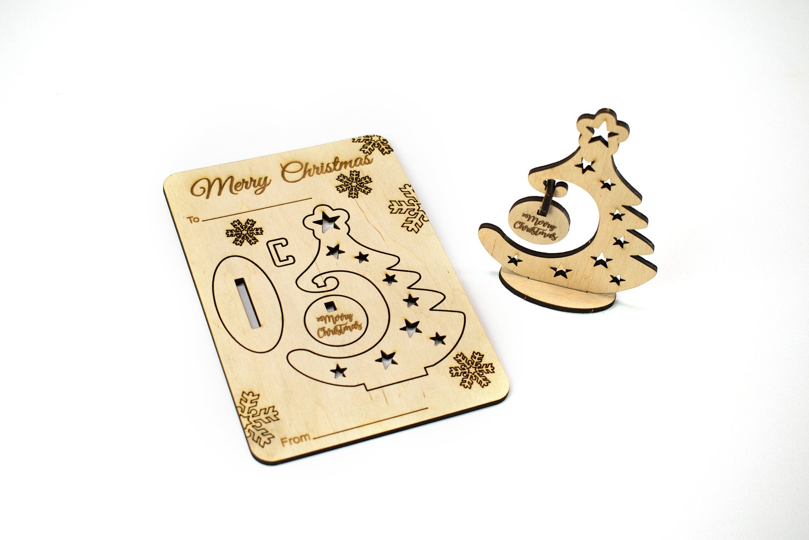 3D Puzzle Christmas Tree Card SVG • Laser Cut File • Glowforge • Xtool ...