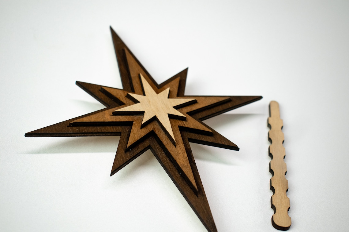 Christmas Tree Topper Star SVG Laser Cut File Glowforge - Etsy
