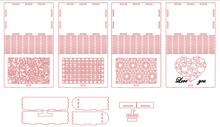 Laser Cut Files Box SVG Bundle 4 Designs Laser Cut Vector for - Etsy