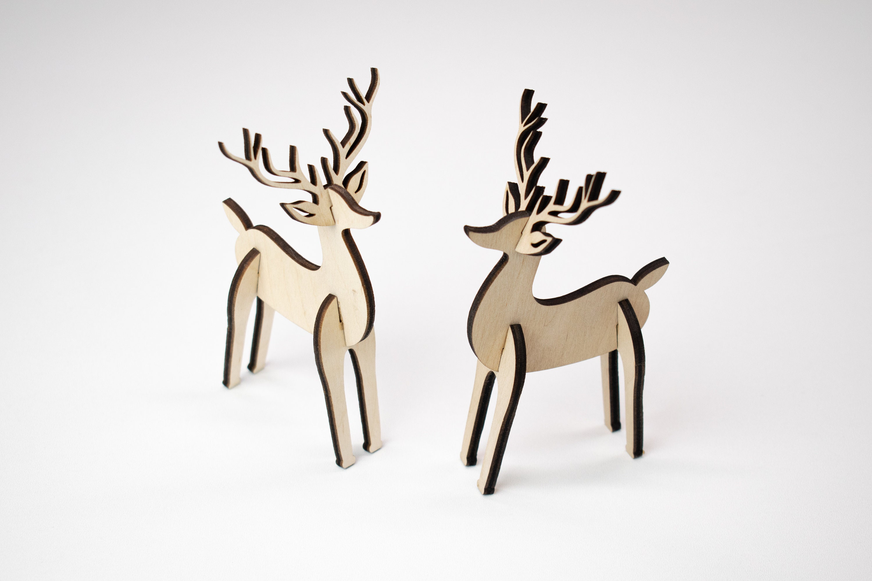 3D Puzzle Christmas Deer Card SVG • Laser Cut File • Glowforge • Xtool ...