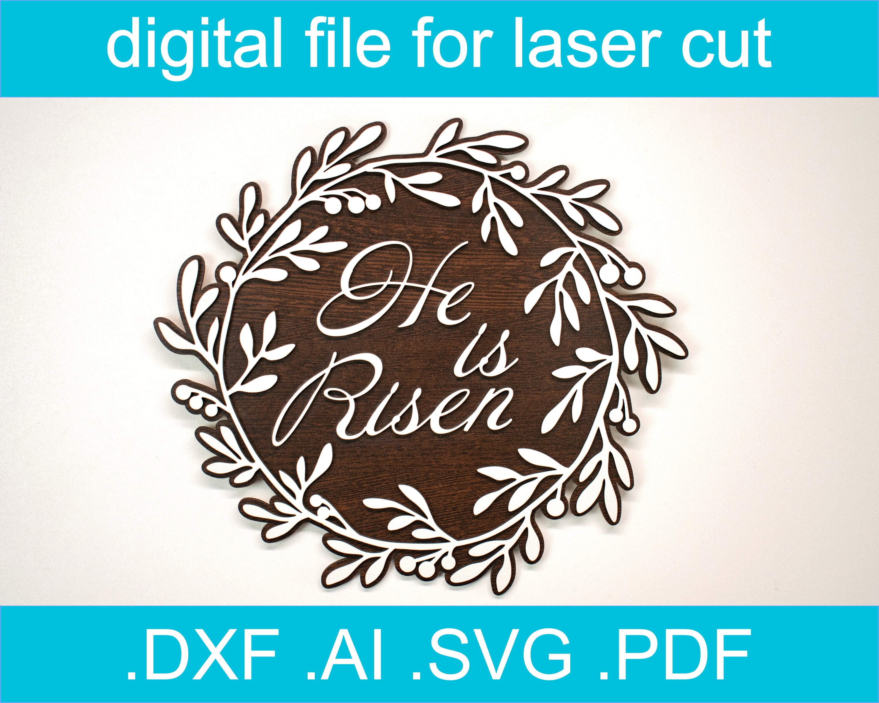 Laser Cut Files Easter He is Risen Svg Sign Cnc Router Files | Etsy