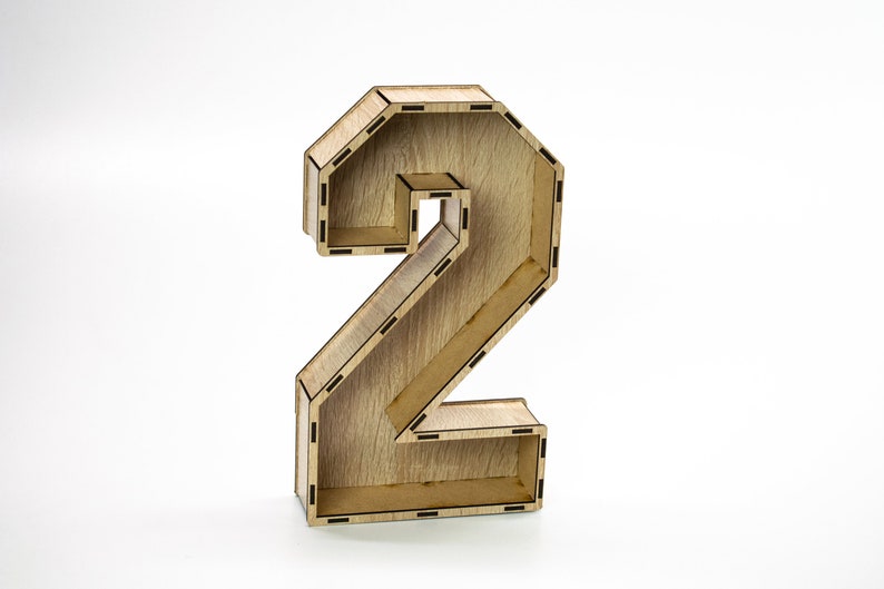 3D Number 2 SVG • Laser Cut File • Gift Box SVG • Glowforge • Xtool D1 ...