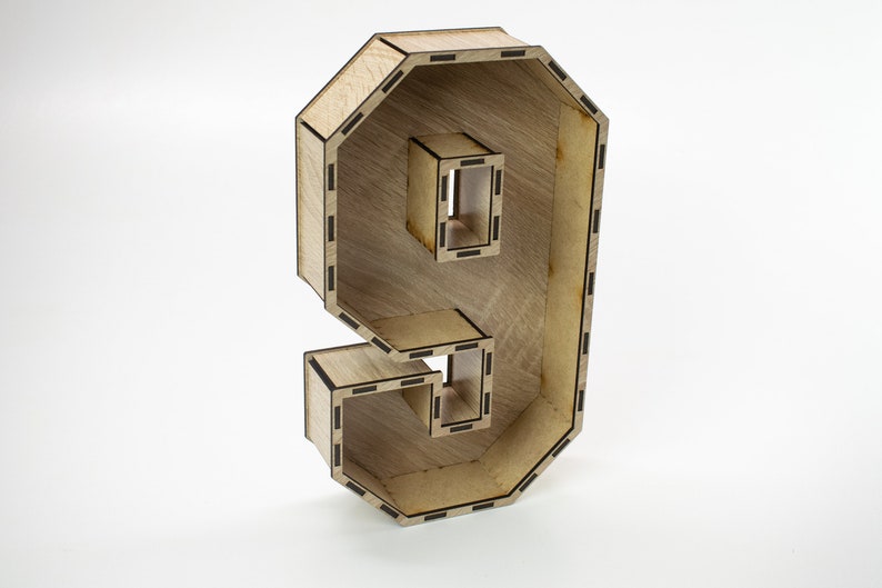 3D Number 9 SVG Laser Cut File Gift Box SVG Glowforge - Etsy