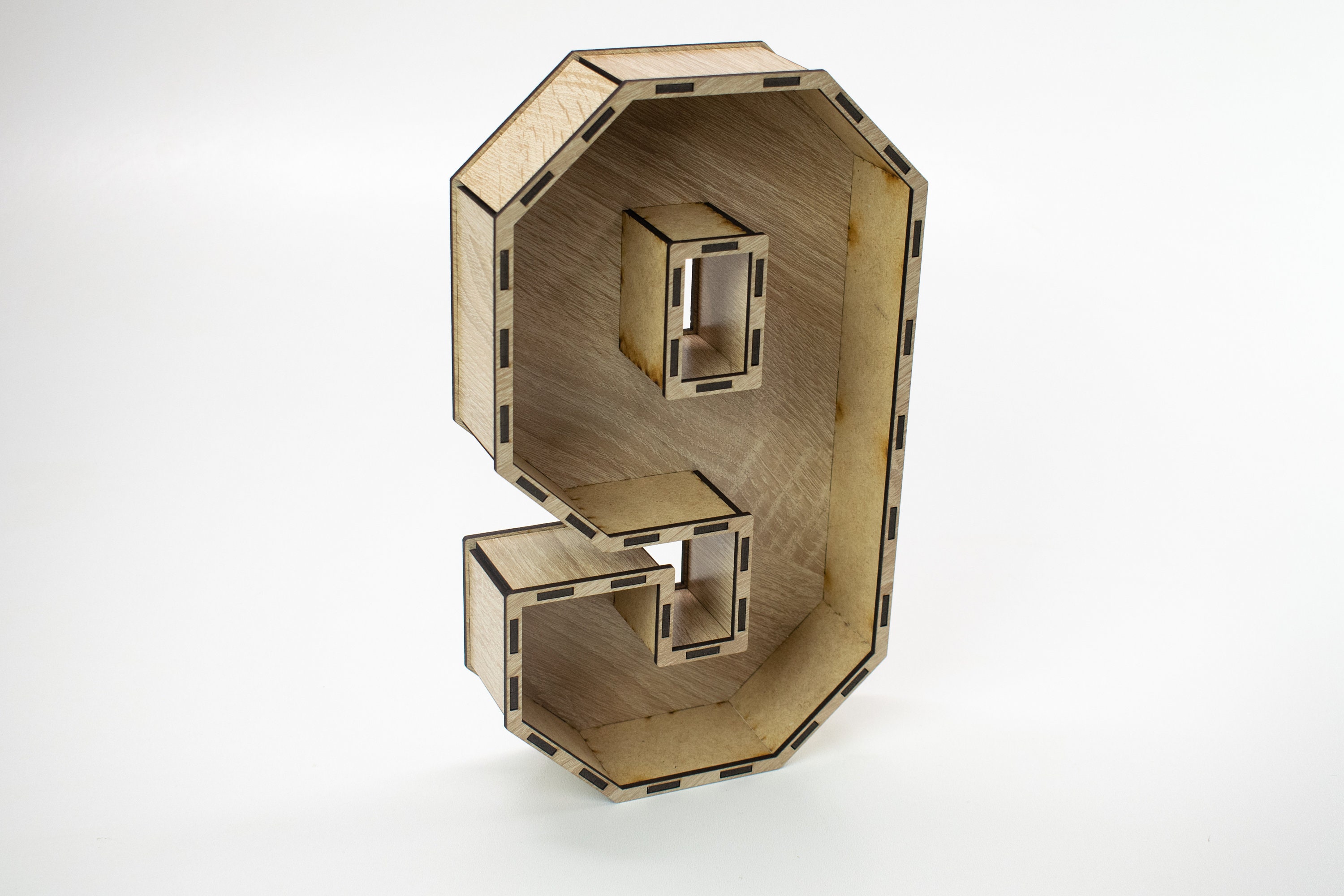 3D Number 9 SVG Laser Cut File Gift Box SVG Glowforge - Etsy