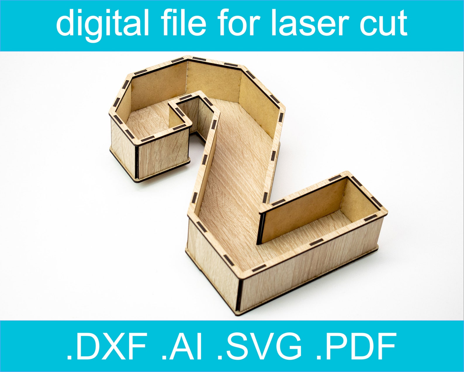 3D Number 2 SVG • Laser Cut File • Gift Box SVG • Glowforge • Xtool D1 ...