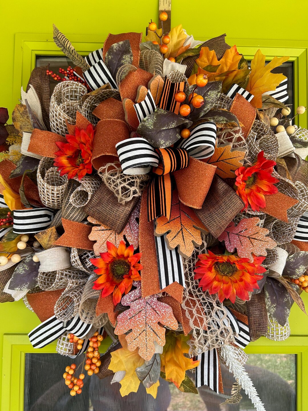 Fall Deco Mesh Wreath - Etsy