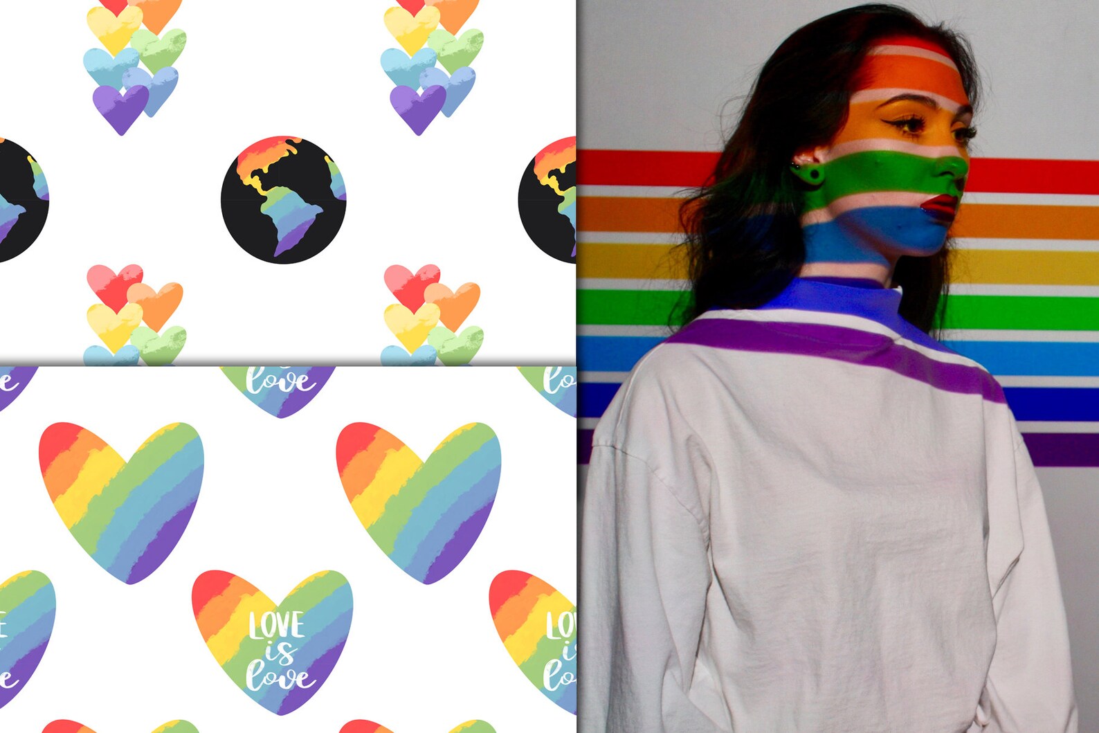 Lgbtq Digital Paper LGBT Clipart Lgbt Seamless Patterns Png | Etsy