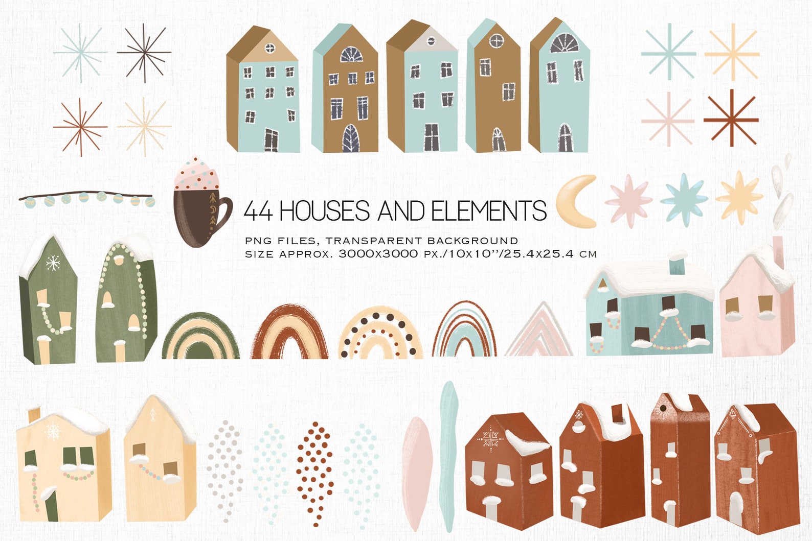 House PNG House Clipart Scandinavian Winter Clipart Christmas - Etsy