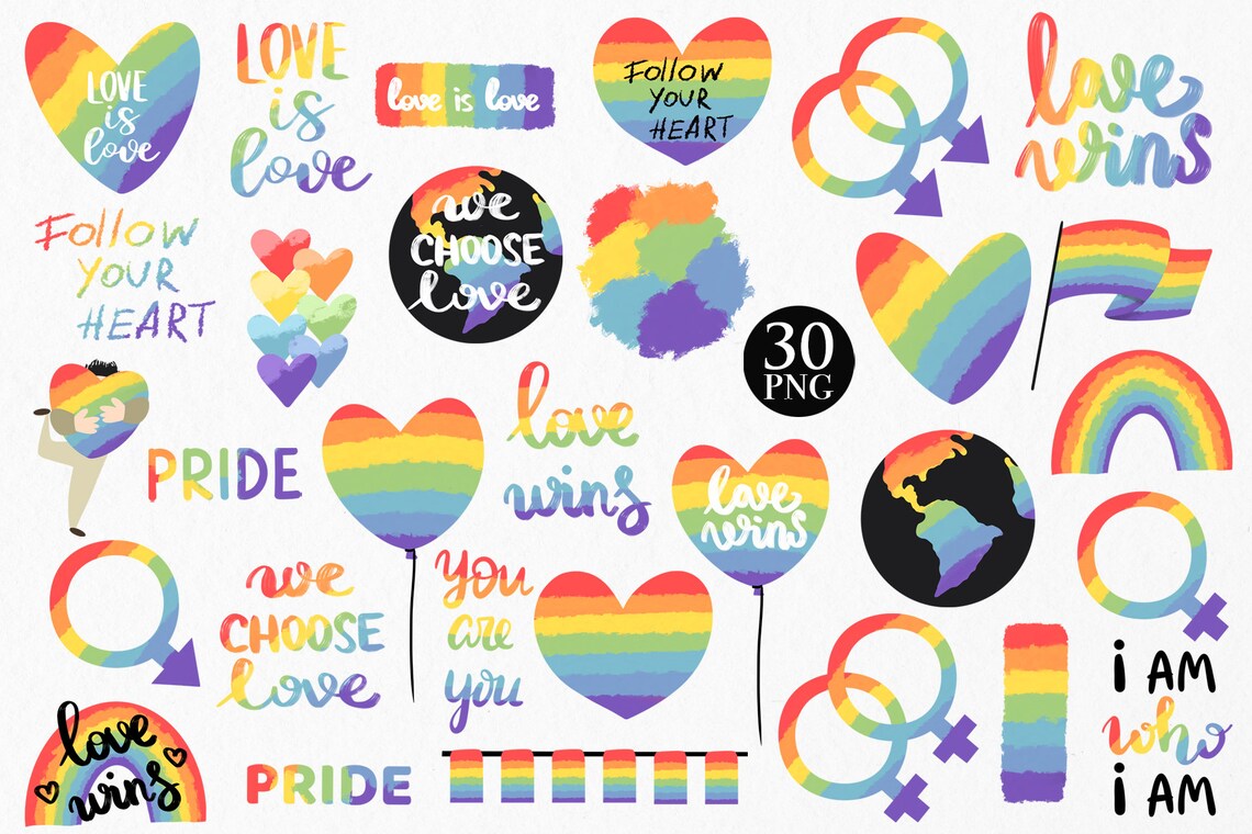 Gay Pride Clipart LGBT Clipart Pride Png LGBTQ Pride Planner - Etsy