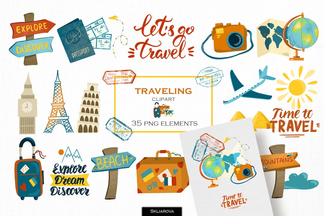 Travel Clipart Travel Clip Art Planner Clipart for Travel Stickers ...
