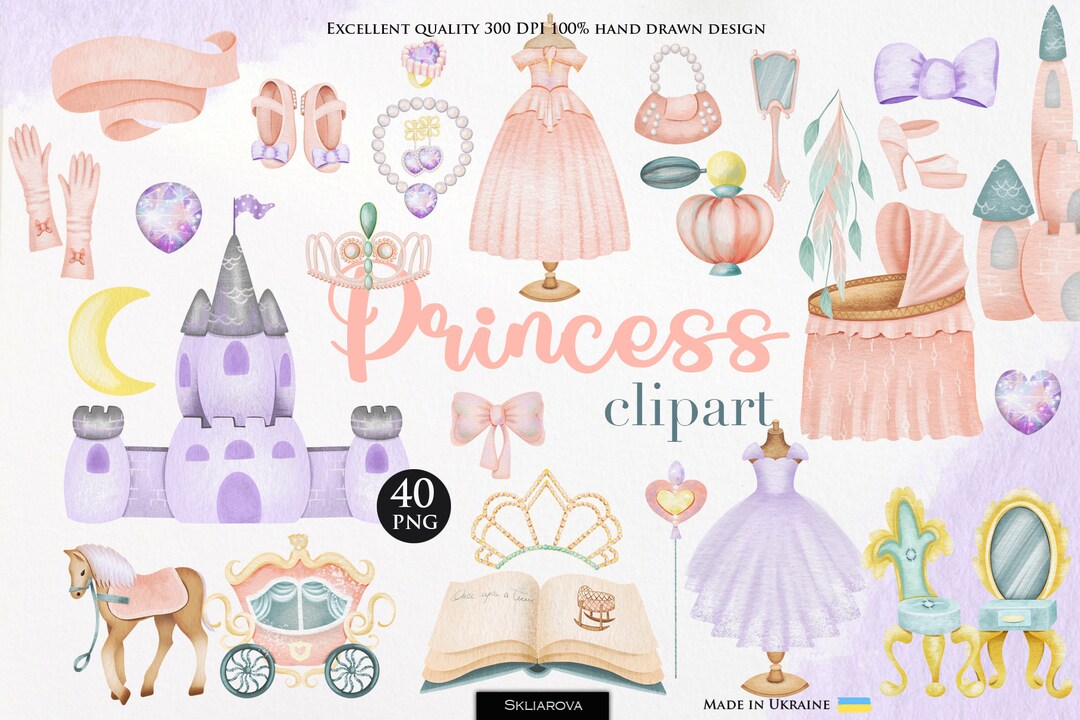 Little Princess Clipart Fairy Tale Nursery Pink Castle Png Cute ...