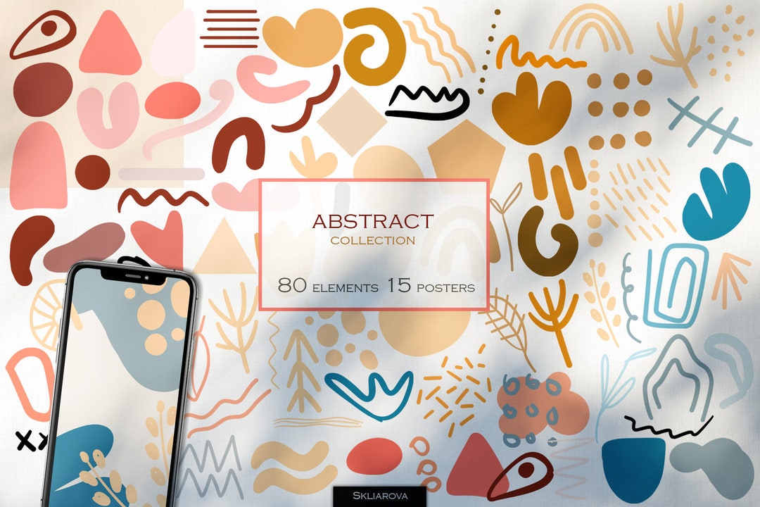 Modern Abstract SVG Clipart Boho SVG Abstract Shapes PNG Geometric ...