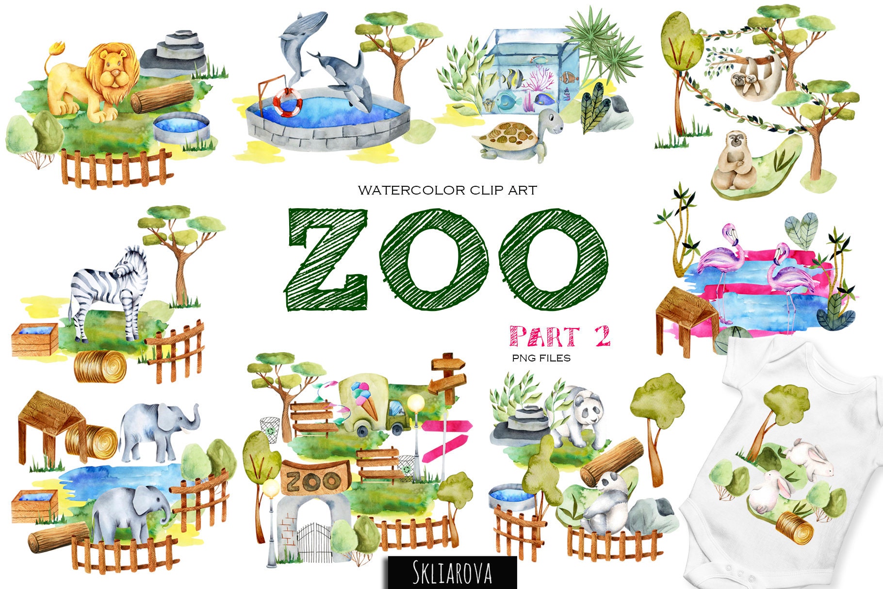 Children At The Zoo Clipart