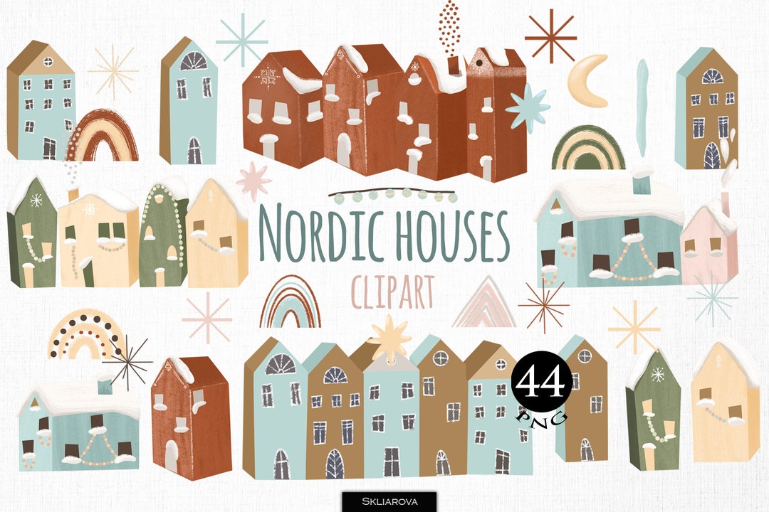 House PNG House Clipart Scandinavian Winter Clipart Christmas - Etsy