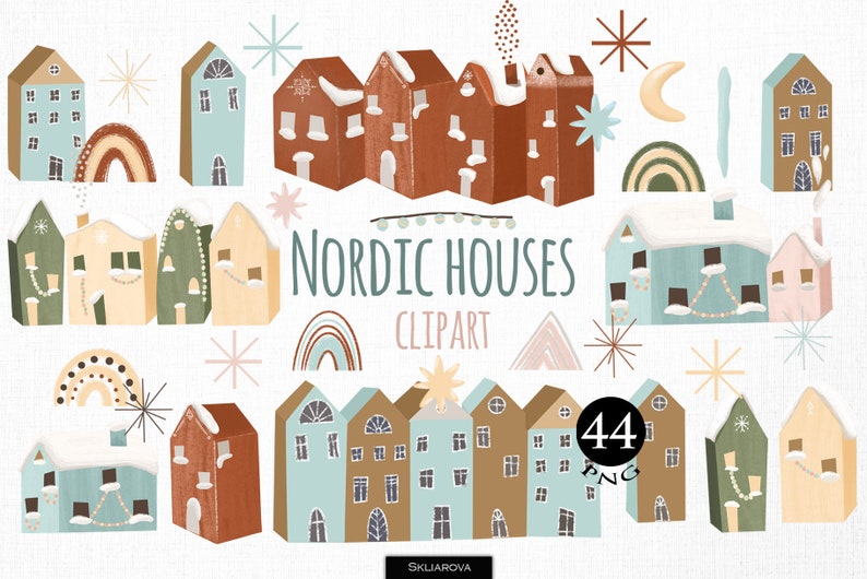 House PNG House Clipart Scandinavian Winter Clipart Christmas - Etsy