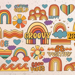 Groovy Svg Hippie Svg Retro Rainbow Svg Retro Svg Boho Rainbow Svg Boho ...