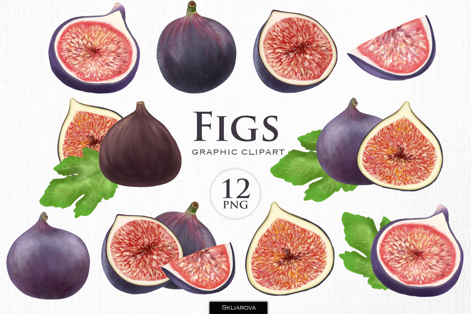 Fruit clipart Figs clipart Summer clipart Figs png Fig tree | Etsy