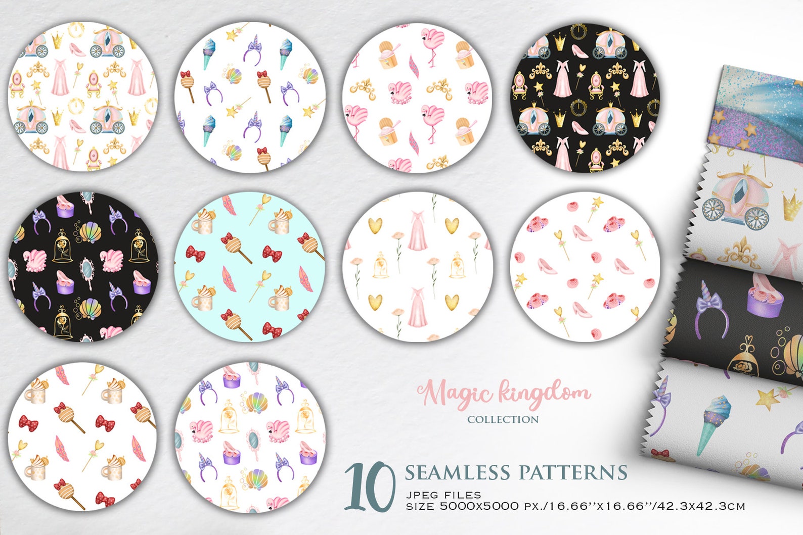 Magic Kingdom Digital Paper Princess Paper Magic Kingdom Pattern ...