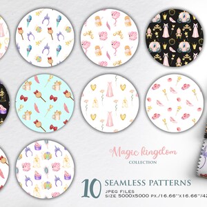 Magic Kingdom Digital Paper Princess Paper Magic Kingdom Pattern ...